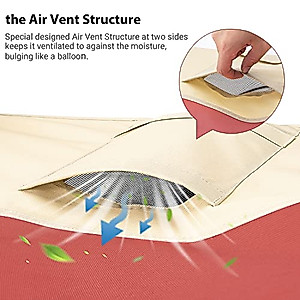 Patio Furniture Set Cover Waterproof, 600D Heavy Duty Lawn Patio Furniture Covers, U-COMSO Outdoor Sectional Sofa Cover Patio Table Chair Set Cover, 90 ''W x 62'' D x 28'' H, Beige & Orange