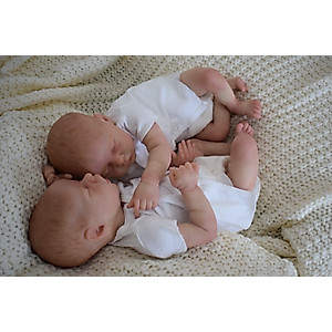 Pinky Reborn Baby Dolls Twins 18 inch Silicone Full Body Newbron Baby Doll Reborn Preemie Baby Girl Dolls Toy Accessories Birthday Gift for Age 3+