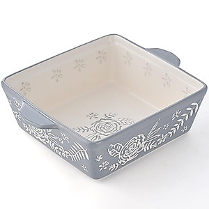 Wisenvoy Baking Dish 8x8 Baking Pan Brownie Pan Casserole Dish Hand-Painted Casserole Dishes For Oven Lasagna Pan