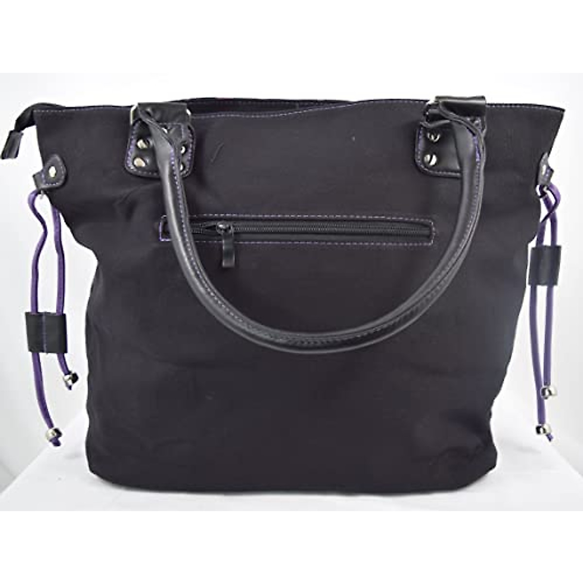 Lost Queen Purple Candy Flower Sugar Skull Cotton Canvas Shoulder Bag