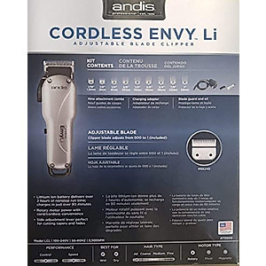 Andis 73000 Envy Li Cordless Clipper - Rechargeable Hair Trimmer - Adjustable Blade Clipper, Close Cutting Zero Gapped - Pack of 1, female