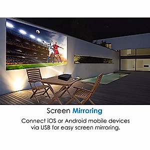 Optoma LH150 Portable 1080p LED Mini Projector with Battery, for Outdoor Movies or Office Presentations, 2.5 Hour Battery Life, USB Display Screen Mirroring, Smartphone Compatible, Black