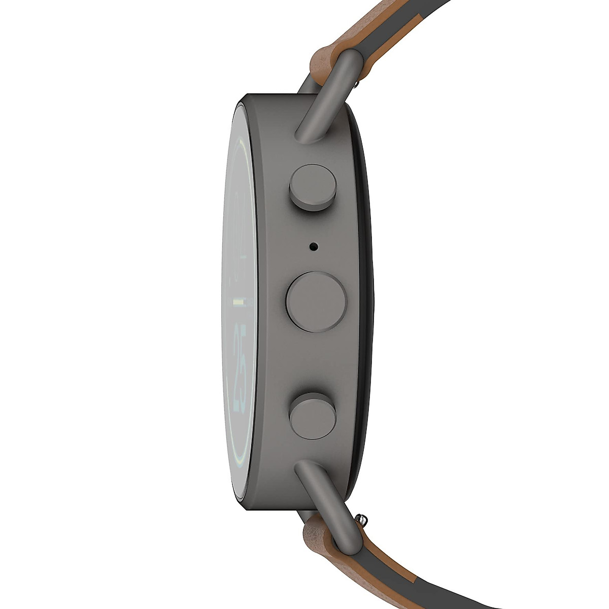 Skagen Falster Men's Gen 6 Stainless Steel Smartwatch Powered with Wear OS by Google with Speaker, Heart Rate, GPS, NFC, and Smartphone Notifications, Color: Smoke/Tan (Model: SKT5304V)