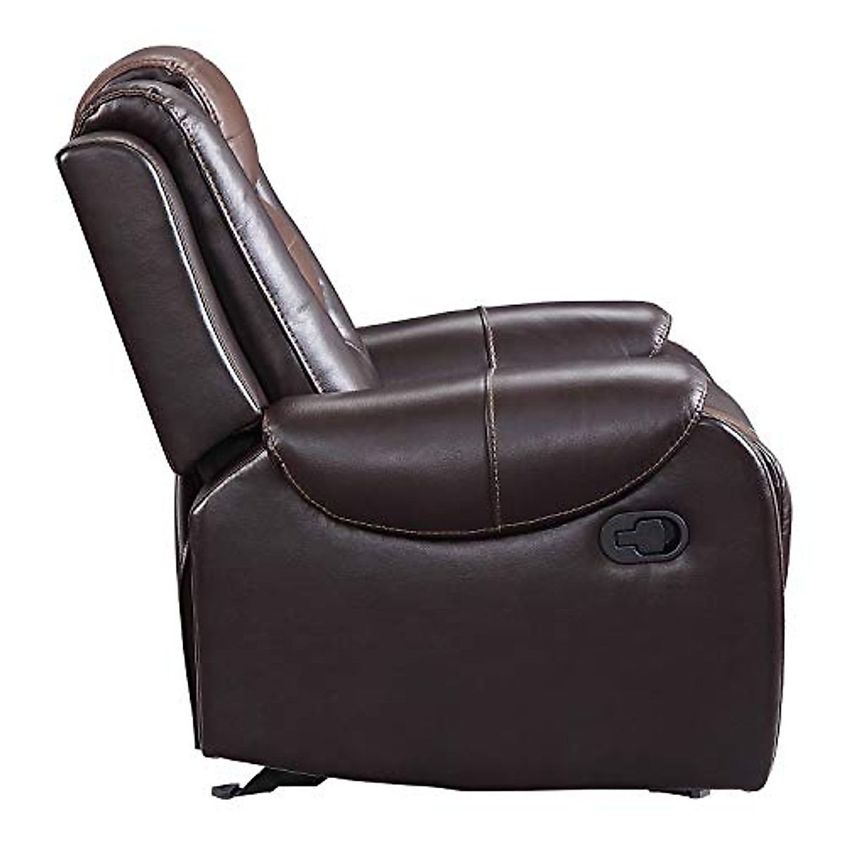 Lexicon Home Theater Seating, Manual Gliding Reclining Loveseat with Center Console, Cup Holders, 2-Seat Dual Loveseat Recliner for Living Room, Two-Tone Brown​