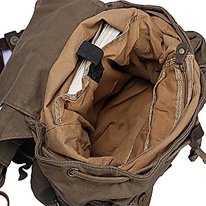 DRF Men's Canvas Laptop Backpack fit 17" Hiking Daypack Outdoor Vintage Look BG-09 (Green)