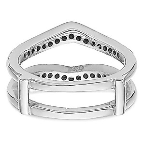 Solid 14K White Gold Engagement Wedding Ring Diamond Guard Size 5 (.47 cttw.)