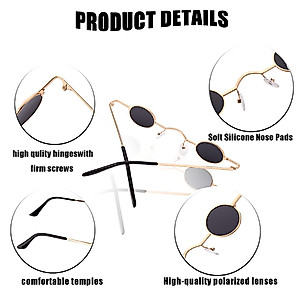 JUFORHQC Retro Glasses Out-of-The-Ordinary Sunglasses with Extremely Small Lenses Unisex