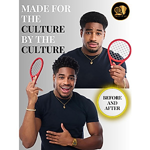 Twist Up Comb (Bond Black) - Alternative for Hair Sponges, Creates Curls and Twists for Black Men, Tennis Racket Design