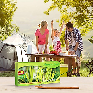 SnailDigit Citronella Incense Sticks, Lemongrass Incense Sticks Set, Natural Plant Based Ingredients, Citronella Incensefor Home Patio, Garden Balcony, BBQ, Camping, Outdoor, Picnic 120 Sticks