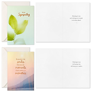 Hallmark Sympathy Cards Assortment, Nature (16 Cards with Envelopes)