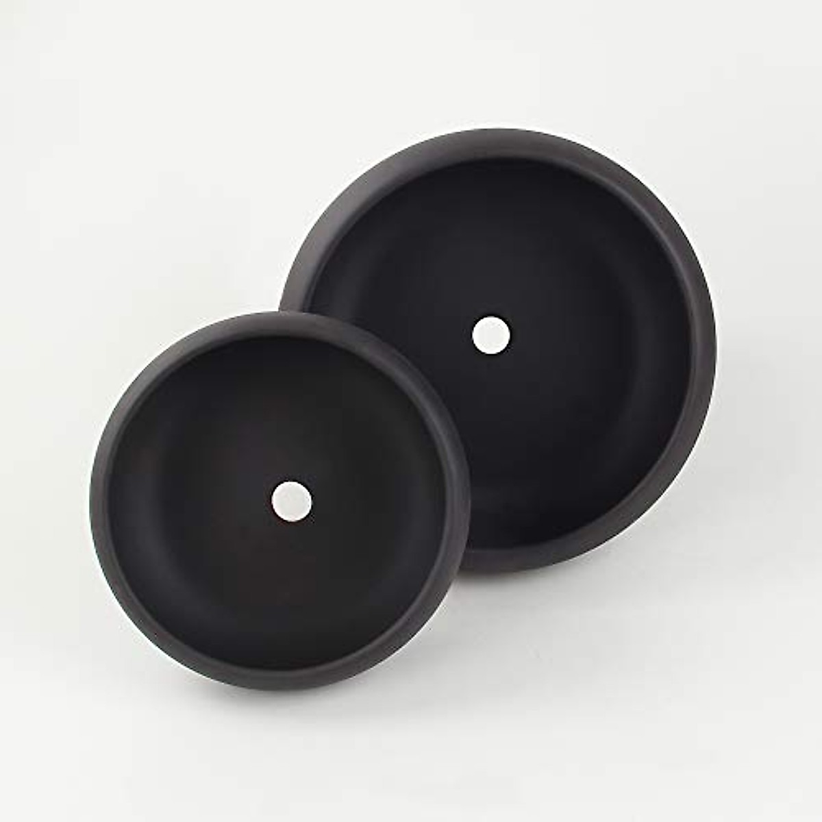 Happy Bonsai 2 pc 6" + 8" Unglazed Round Ceramic Succulent Planter Pot Set