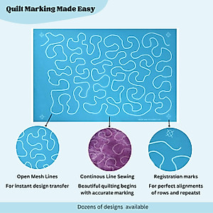 Full Line Stencil - Stipple - Edge to Edge Stencil, Continuous Line Template for Free Motion Quilting, Domestic Machine, Hand Quilting, Long-Arm Quilting (31019)