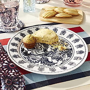 Vera Bradley Women's Indoor/Outdoor Melamine Dinner Plate, Java Navy & White, One Size