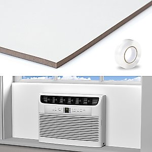 LBG Products Window Air Conditioner Side Panels,Full Surround AC Foam Panel for Indoor Window AC Units,Summer and Winter Window Seal Cover (White)