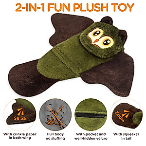 Dog Squeaky Toys, Water Bottle Crinkle No Stuffing Squeak Dogs Chew Toy for Small Medium Large Breed Chewers Puppy Teething Chewing Tuffy Plush Tough Durable Aggressive Stimulating Pet Supplies Gifts