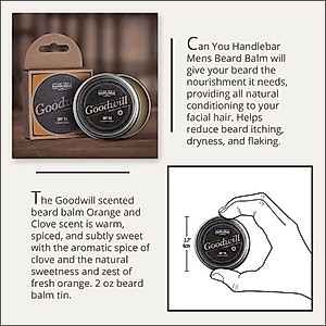 CanYouHandlebar Beard Balm for Men, Dry Oil Beard Wax, Natural Beard Care Conditioner Moisturizer Softener Grooming Products, Orange and Clove Scent, 2 oz Stainless Steel Tin
