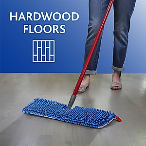 O-Cedar Hardwood Floor 'N More Microfiber 3-Action Flip Mop Refill (Pack of 4) | Double-Sided Mop Head w/Microfiber & Chenille | Reusable, Machine-Washable Mop Head Replacement