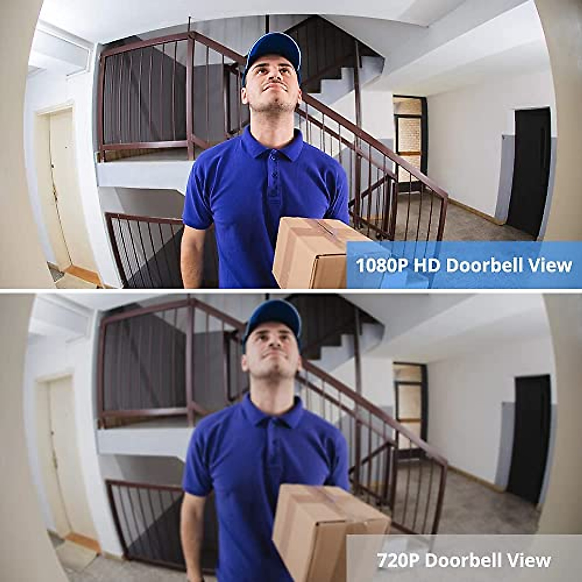 JWMGKJ Video Doorbell Camera, Wireless Doorbelll Camera WiFi with Chime, 1080P, 2-Way Audio, Night Vision, Motion Detection, IP65 Waterproof (Black)