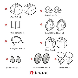 Legendairy Milk Imani i2 Wearable Electric Breast Pump Hands Free - Cordless, Wireless Complete Duo Kit - 25mm Flange, 21mm Insert and 7oz Capacity - Long Battery Life, Auto Shut-Off - FSA/HSA