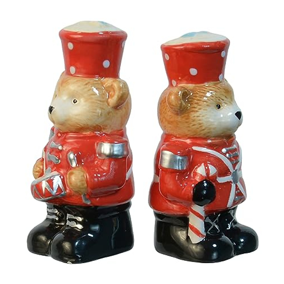 Christmas Bear Nutcracker Soldiers Holiday Salt and Pepper Shaker Set, Ceramic, 3.25 Inches High