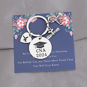 LQRI CNA 2024 Keychain CNA Gift CNA Stethoscope Medical Jewelry Certified Nursing Assistant Gift CNA Graduation Gifts(CNA)