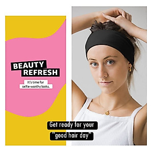 AKTVSHOW Headbands for Short Hair - Elastic Non-Slip Workout Sports Yoga Head Bands, Wide Thick Sweat Hair Wraps for Girls, 12 Pack