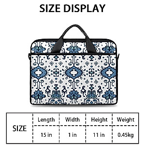 Vintage Ethnic Pattern Laptop Computer Bag Waterproof Shoulder Messenger Bag 13-15 inch Durable Laptop Tote Bag with Shoulder Strap Handle Lightweight Crossbody Briefcase