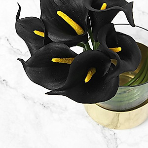 G Home Collection Real Touch 9 Calla Lily Bouquet in Black 13" Tall
