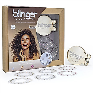 blinger Shimmer Starter Kit with Gold-Plated blinger® Styling Tool + 90 Precision-Cut Glass Crystals