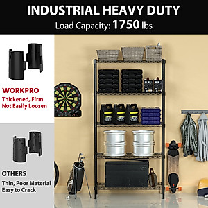 WORKPRO 5-Tier Wire Shelving Unit, 36”W x 14”D x 72”H Metal Storage Shelves Rack, Heavy Duty Utility Shelving, 1750 LBS Load Capacity (Total), Kitchen, Living Room, Basement, Garage