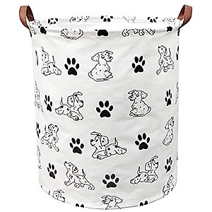 BOOHIT Storage Baskets,Canvas Fabric Laundry Hamper-Collapsible Storage Bin with Handles,Toy Organizer Bin for Kid's Room,Office,Nursery Hamper, Home Decor (Puppies)