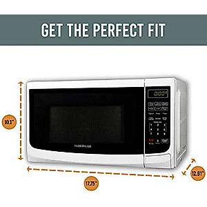 Farberware Countertop Microwave 700 Watts, Cu. Ft. - Microwave Oven With LED Lighting and Child Lock - Perfect for Apartments and Dorms - Easy Clean Grey Interior, Retro White