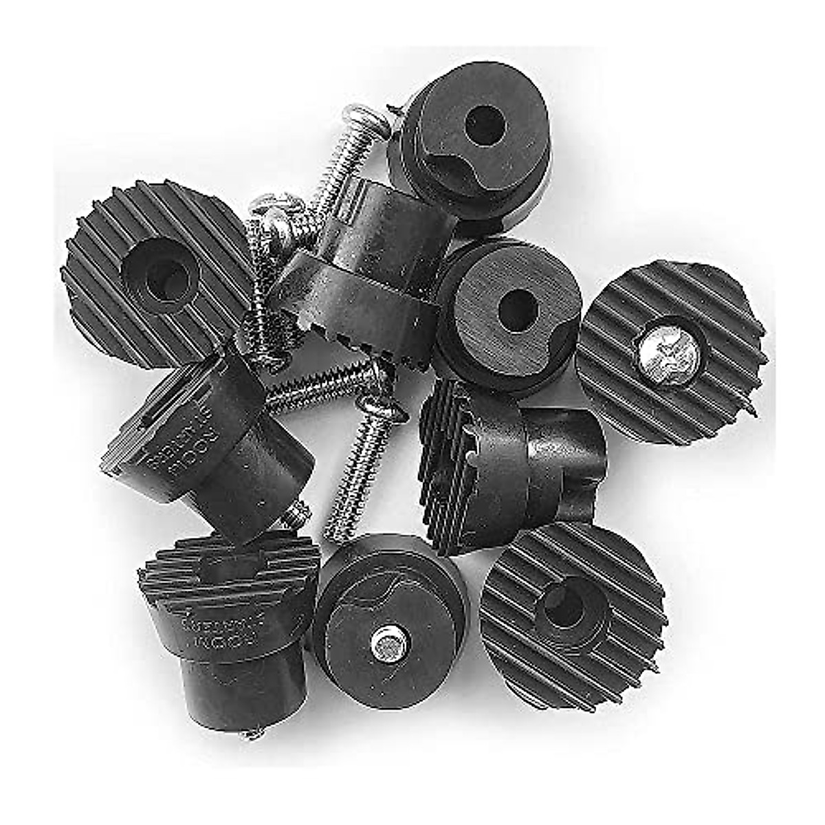 Kick Down Door Stop Ultra Grip Rubber Replacement Tip 10 Pack with Screw by ROOM STARTERS Style 2 (Black, 10 Pack)