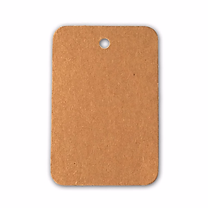 LWR CRAFTS 100 Hang Tags Rectangle with Jute Twines 100ft (2 3/8" x 1 9/16", Kraft)
