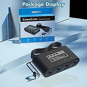 CLOUDREAM Gamecube Controller Adapter for Switch Gamecube Adapter Wii U and PC, Super Smash Bros Choice Support Four Gamecube Controller and 70IN Long Cable
