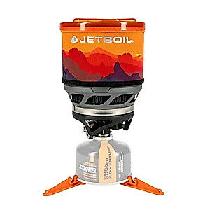 Jetboil MiniMo Camping and Backpacking Stove Cooking System with Adjustable Heat Control (Sunset)