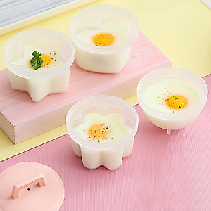 SHIDOW Egg Poacher Cups, Microwave Egg Poacher, Hard Boiled Egg Maker, Boiled Egg Cooker Without Shell, BPA Free Non-Stick Egg Poacher, Fast Poaching Egg Cooker for Hard Boiled Eggs