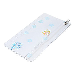 STOBOK 5pcs Loose-leaf Book Zip Bag Binder Pouch Pocket Protector 6-holes Money Envelopes 6 Holes Binder Pockets Pvc Cash Envelopes Clear Binder Pvc Zip Bag Sheet Business Card