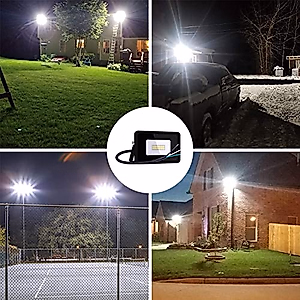 MIHEAL 110V 2Pack 10W LED Flood Light,Cool White, IP68 Waterproof Super Bright Security Lights, Outdoor Floodlight for Yard, Garden, Playground, Basketball Court [Energy Class A++]
