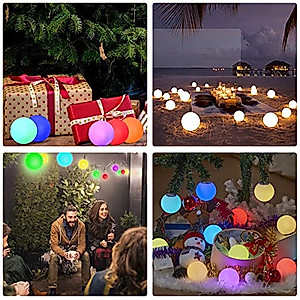 A2B 4pcs Floating Pool Lights with 16 Colors and 4 Modes Pool Lights Ball IP68 Waterproof LED Glow Globe Remote Control Light-up Floating Globe Light with Timers for Pool Beach Garden A2B
