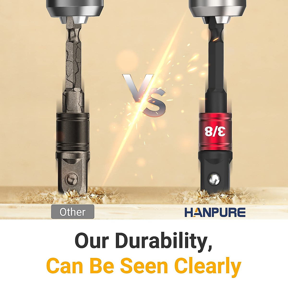 Impact Grade Socket Adapter Set - 2 Pack Extension Drill Bit Socket Wrench Adapter for Impact Driver with Holder 1/4" 3/8" 1/2" Drive Hex Shank Stocking Stuffers Gadgets Power Hand Tools Gifts for Men