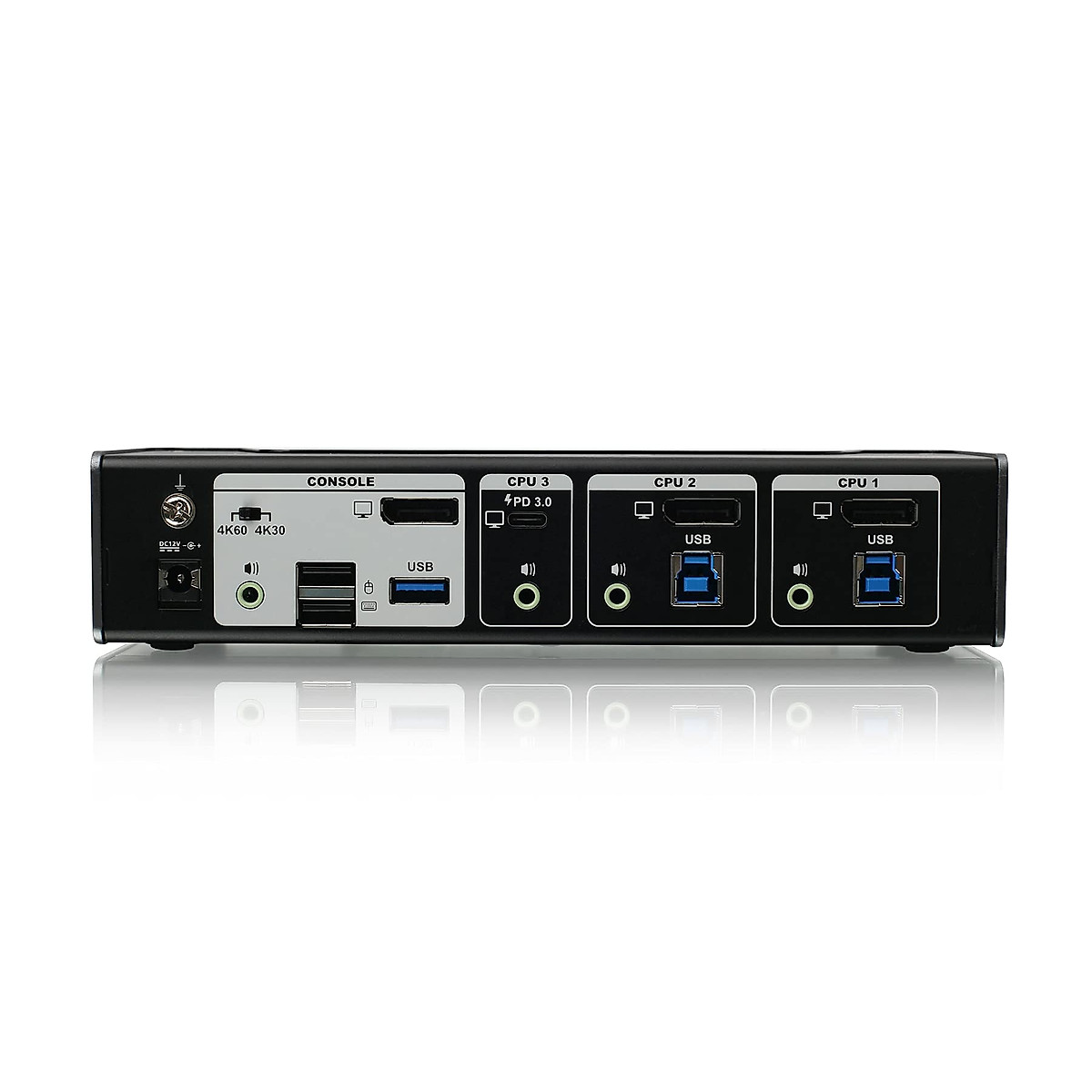 IOGEAR 3-Port 4K USB-C DisplayPort KVMP Switch - 45W USB-C Power Delivery - 4K 60Hz - Front Panel or Hotkey Selection - Supports HD Audio - MST Support Expand to 2 DisplayPort Monitors - GCS1953