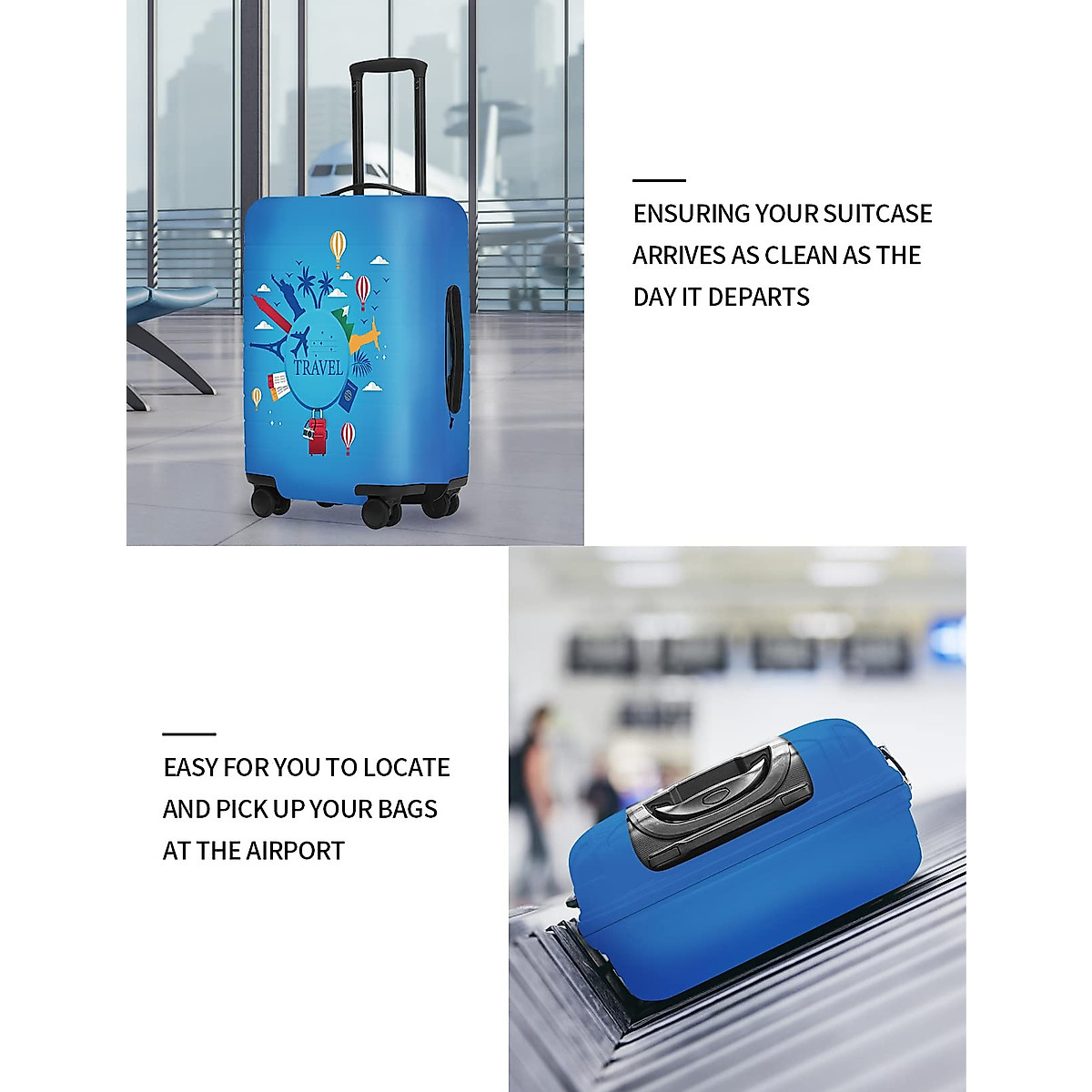 URBEST Luggage Cover Protector Suitcase Anti Scratch Dirt Covers, Fits 18"-22" Luggage City Travel