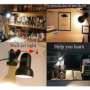 Sun-Rising Clamp Light,360° Rotation Clip on Lamp Portable Book Reading Light,Clamp on Desk/Table/Bunk Bed/Cupboard Home Lighting, (Clamp Light Two Colors for Your Choice) White