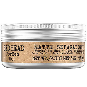 TIGI Bed Head for Men Matte Separation Workable Wax, 3 Ounce