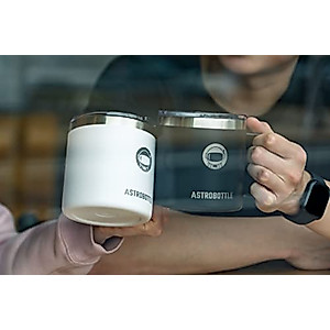 Triple Insulated Stainless Steel Coffee Mug, Vacuum Insulated with sipping Lid, Double Walled, Thermos Mug, AstroBottle/Astro Bottle (14 oz Supernova White)