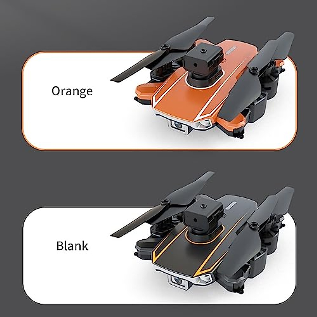 Folding Dual 4k Hd Aerial Drone, Fpv Camera Remote Control Toy For Boys Girls, Obstacle Avoidance Optical Flow Positioning Remote Control Quadcopter, Headless Mode, One Button Start Speed Control (Orange)