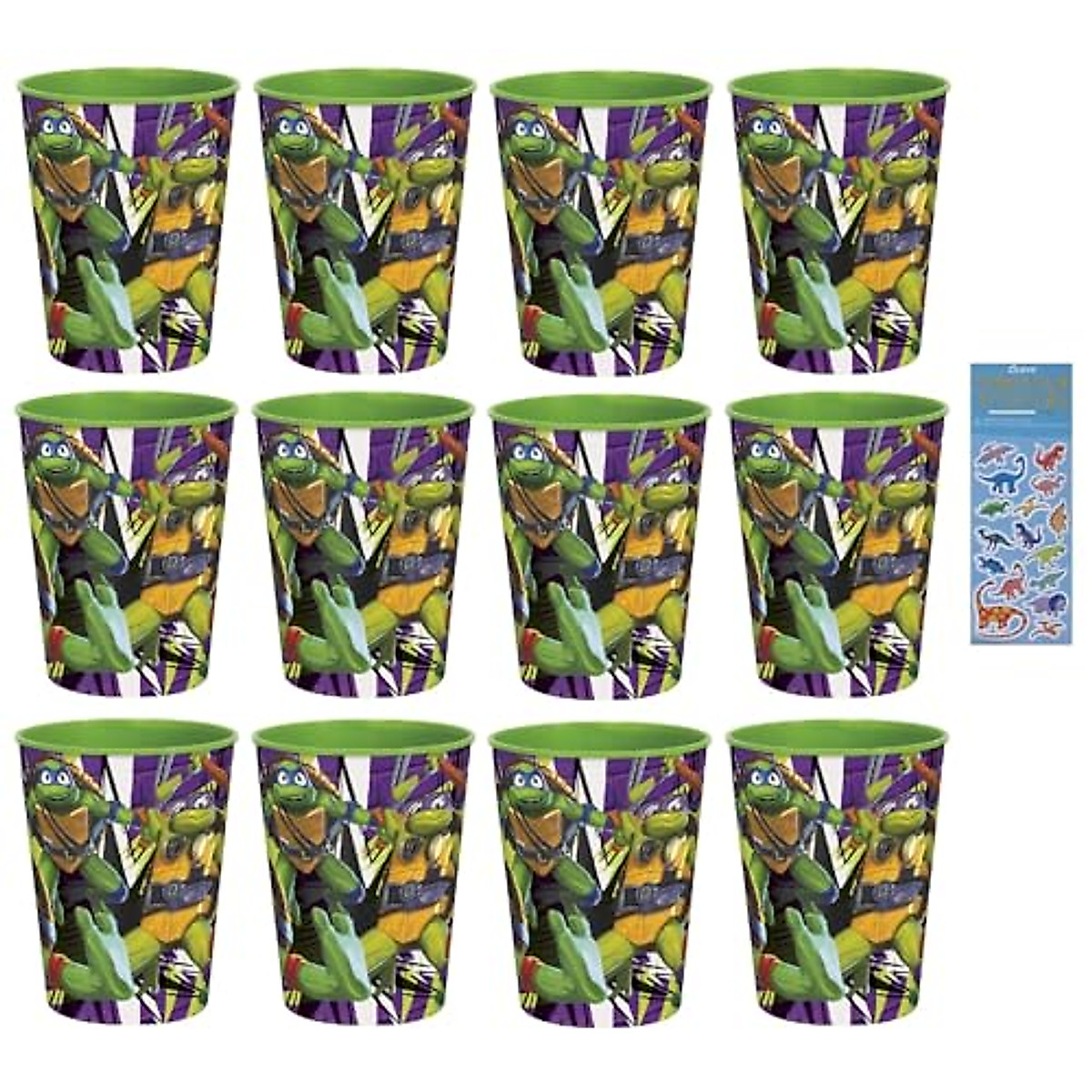 Amscan TMNT Ninja Turtles Birthday Party Supplies Bundle includes 12 Plastic Reusable Cups