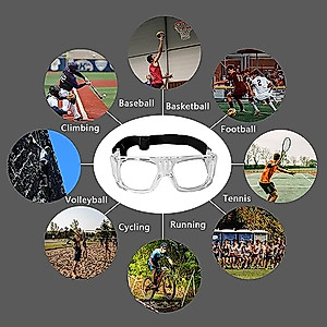 Andux Basketball Soccer Football Sports Protective Eyewear Goggles Eye Safety Glasses LQYJ-01 (White)