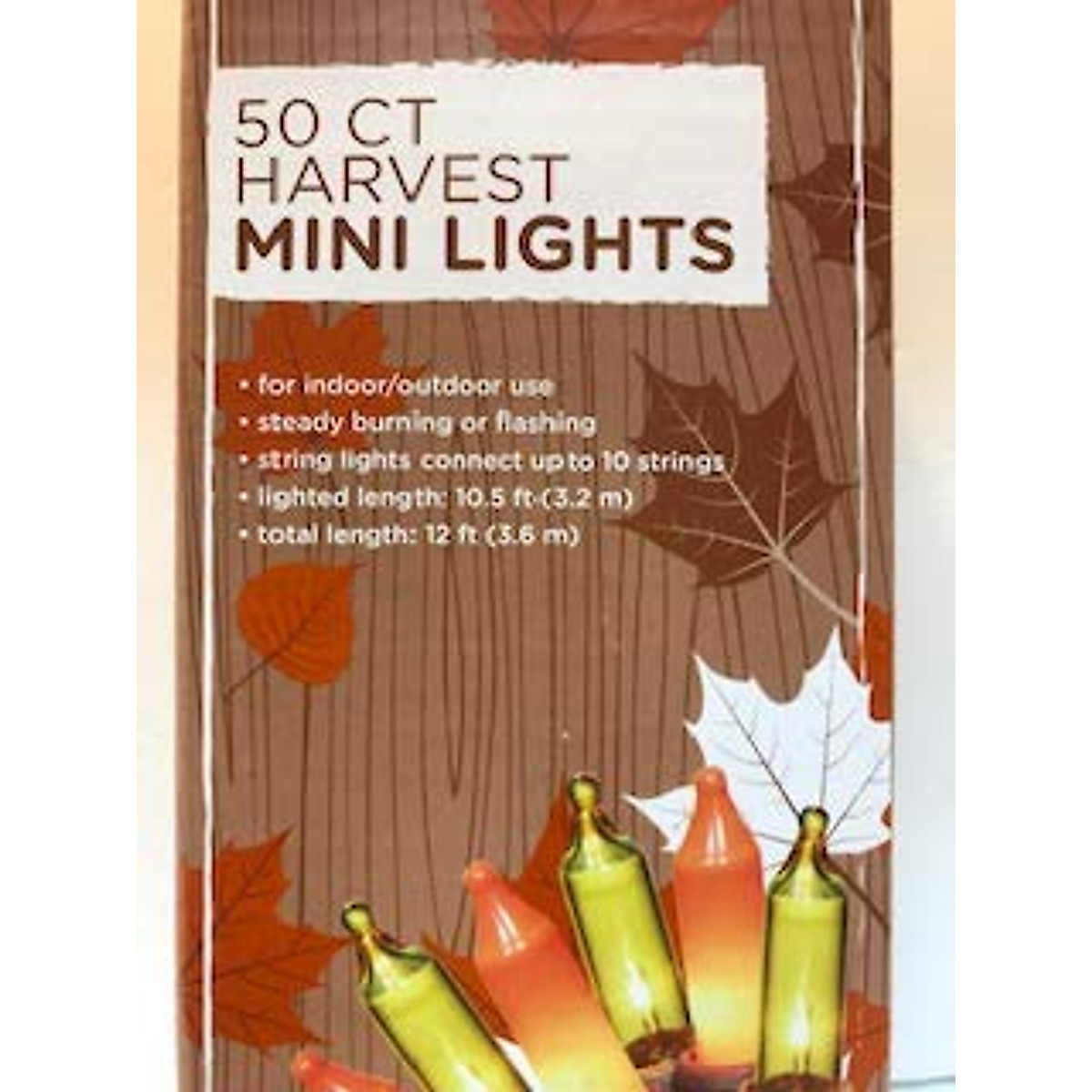 Harvest LED Fairy Lights Fall Mini Lights Amber Orange Golden Yellow Autumn Decor Fairy String Lights Indoor/Outdoor Halloween Parties Garden Patio Thanksgiving Fall Weddings 50 Lights 12 ft (1 Set)